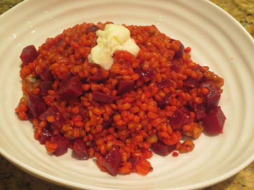 Beetroot, Buffalo Cheese & Walnut Orzotto – Travel Gourmet