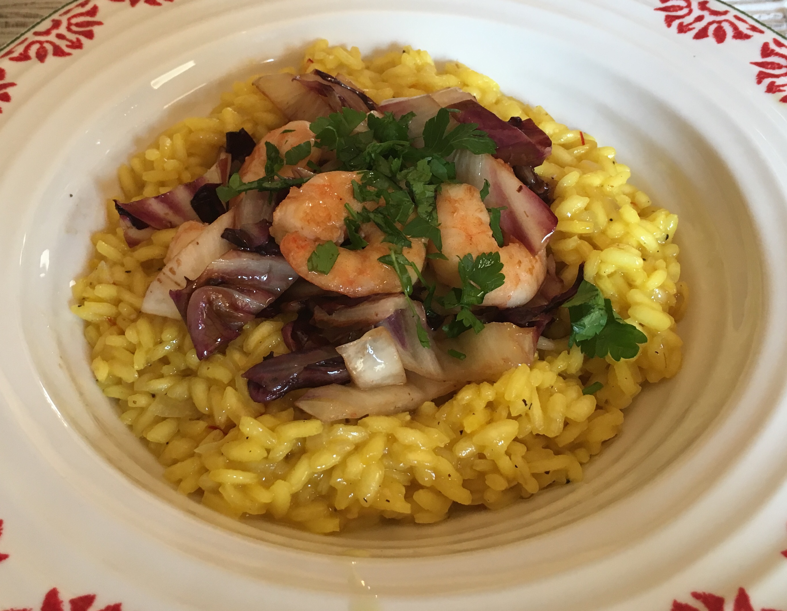 Saffron Risotto with Prawns & Radicchio – Travel Gourmet